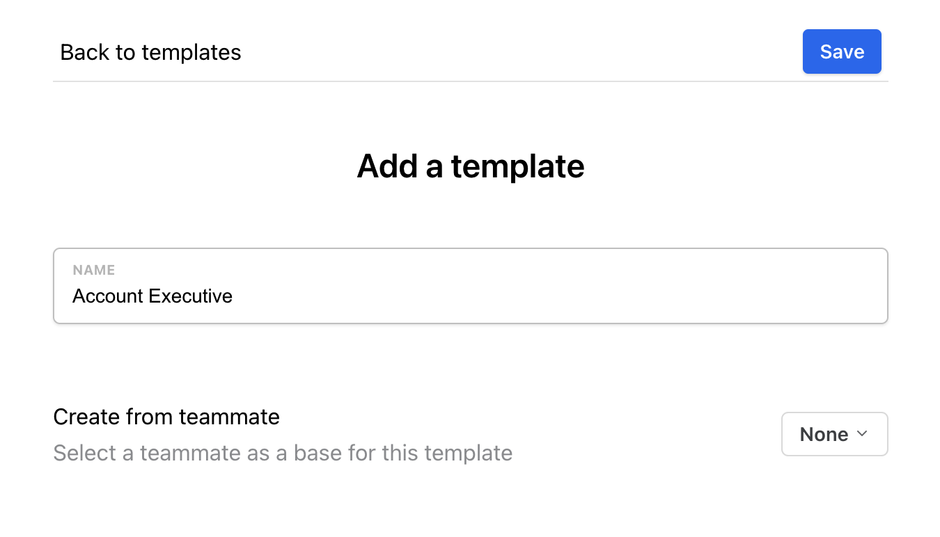 How to use teammate templates