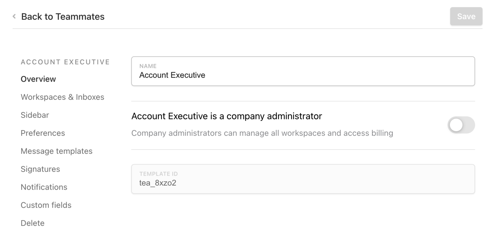 How to use teammate templates