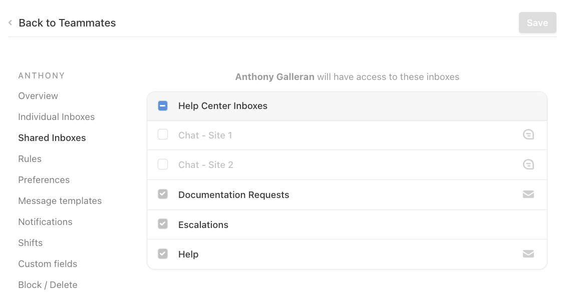 How to add existing teammates to existing inboxes
