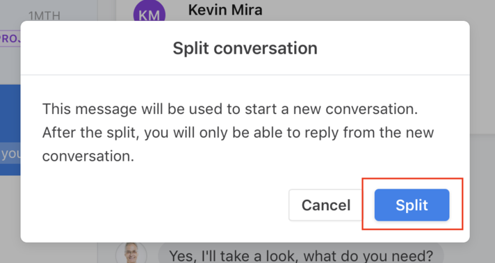 How to move messages and split conversations