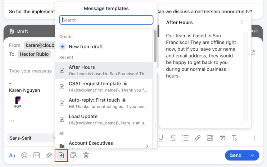 How to edit a message template