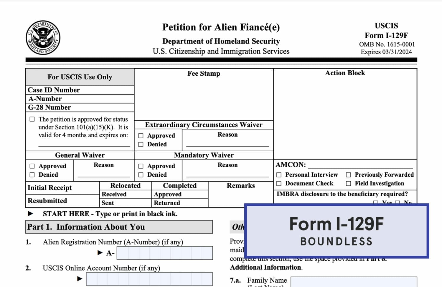 Form I-129F, Explained